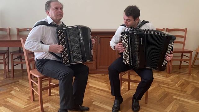 Г.Свиридов - "Тройка" из кинофильма "Метель" дуэт баянистов Виктор Баринов и Николай Баринов