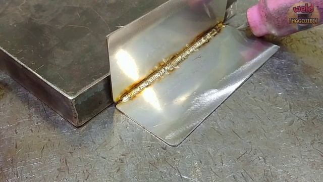 Tig welding. Fillet welding. 1mm Thick Stainless Steel Plate