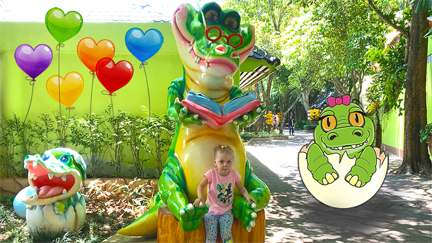 Мила на крокодиловой ферме в Тайланде