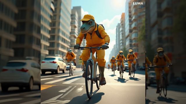 Курьеры-динозавры | CG-агрегатор "Студия и Достоевская" | AI-DESIGN