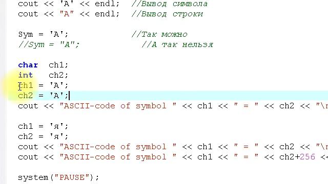 Строки и символы