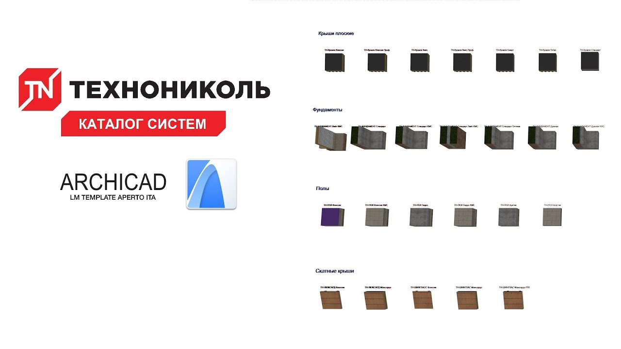 Каталог систем ТЕХНОНИКОЛЬ ARCHICAD
