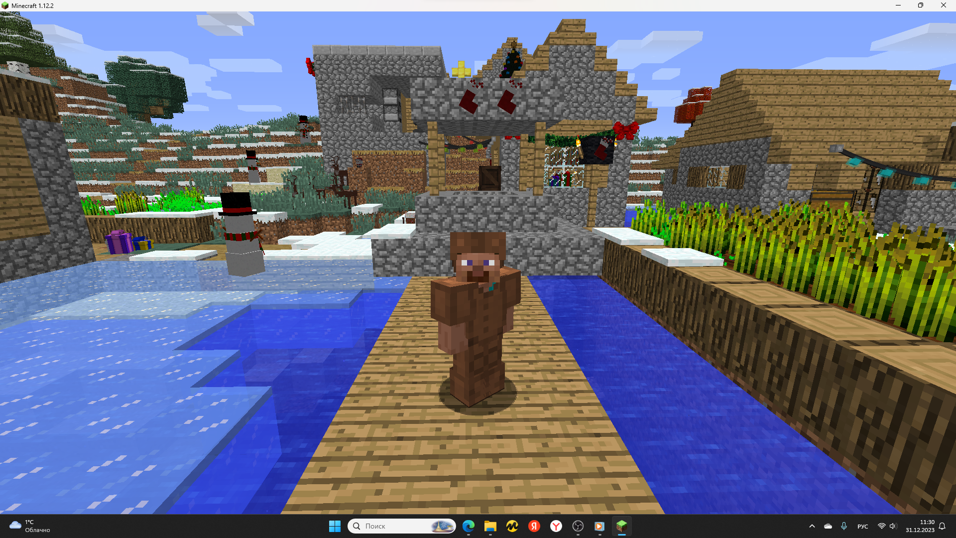 Я украсил деревню к новому году