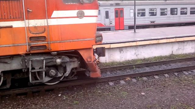 Две электрички на Витебском вокзале