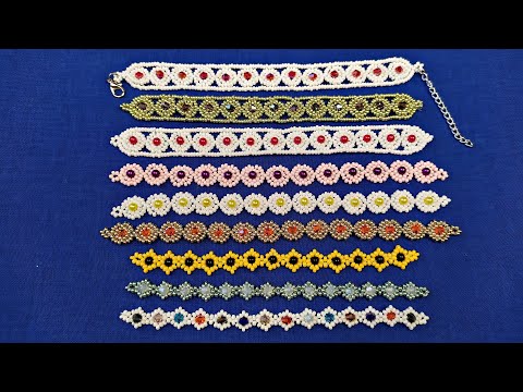 Украшения из бисера. 1 вариант. Браслет из бисера Мастер класс для начинающих.