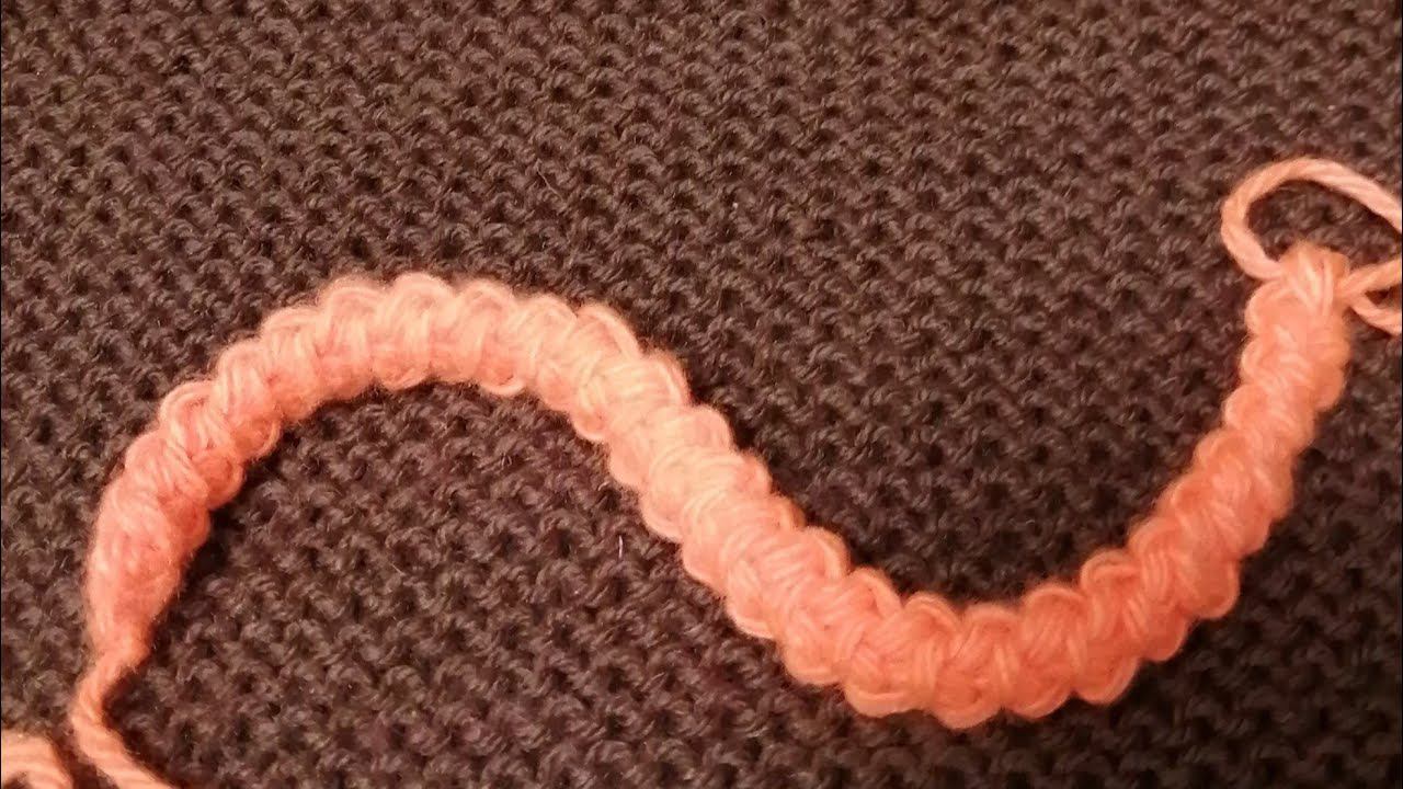 Как связать шнур гусеничка