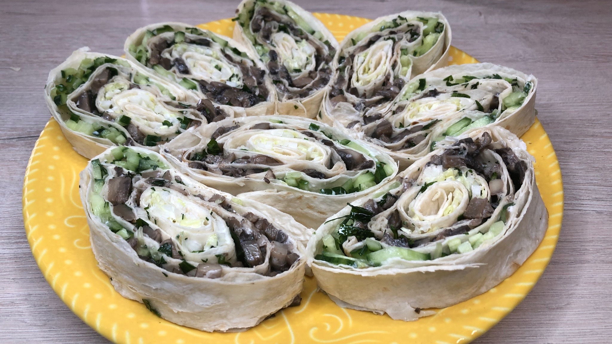 Лаваш с грибами | лаваш с грибной начинкой | лаваш начинки |рецепты просто