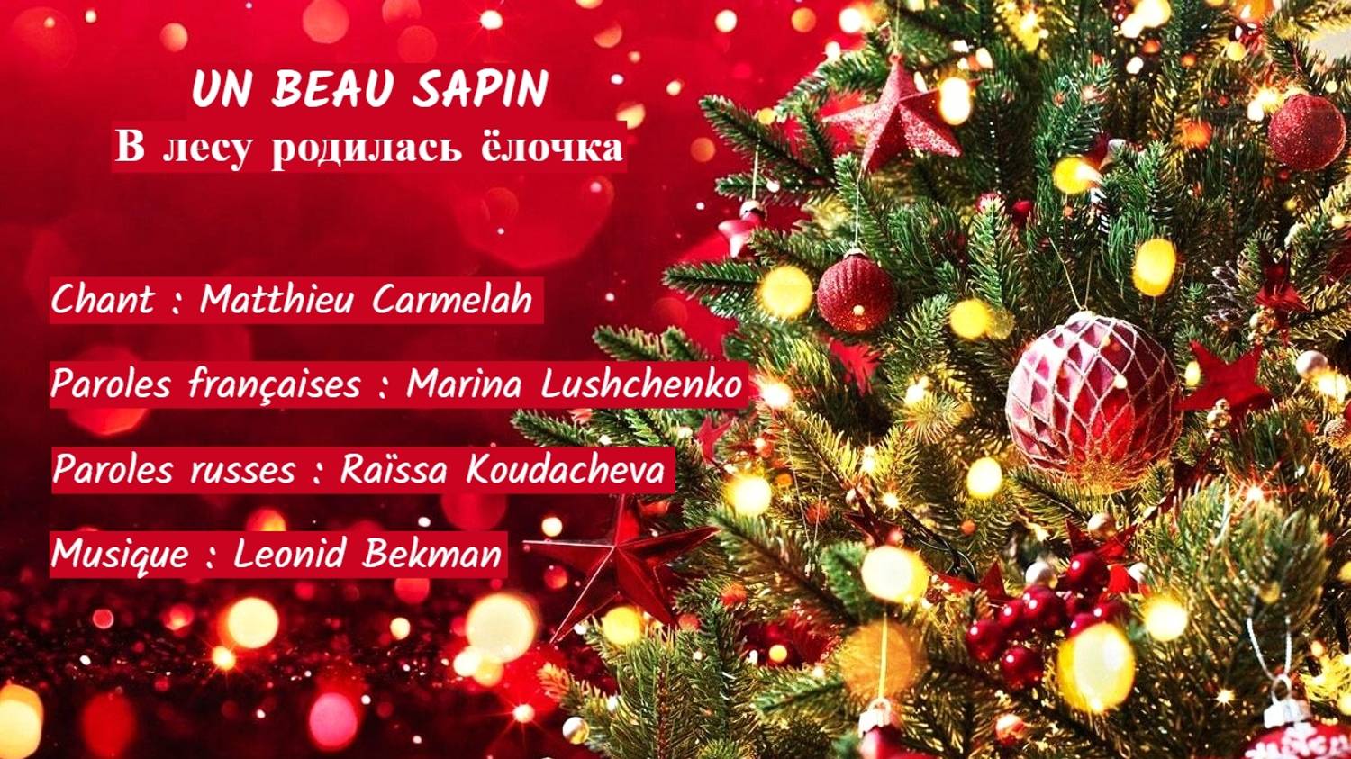 UN BEAU SAPIN (chanson russe en français) – В ЛЕСУ РОДИЛАСЬ ЁЛОЧКА (на французском)