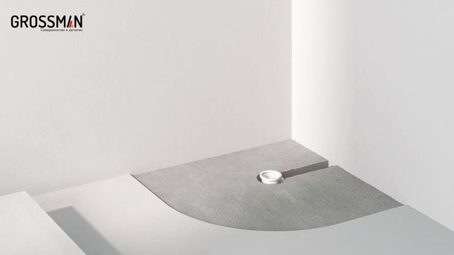 Установка поддона четверть круга