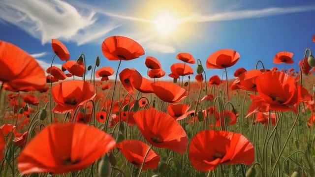 🌹Расслабляющая музыка для сна, йоги и медитации. Поле алых маков.🌹