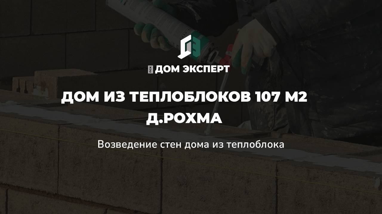 Возведение стен дома из теплоблока 107м2 в д. Рохма Ленинградская область 13.03.2024