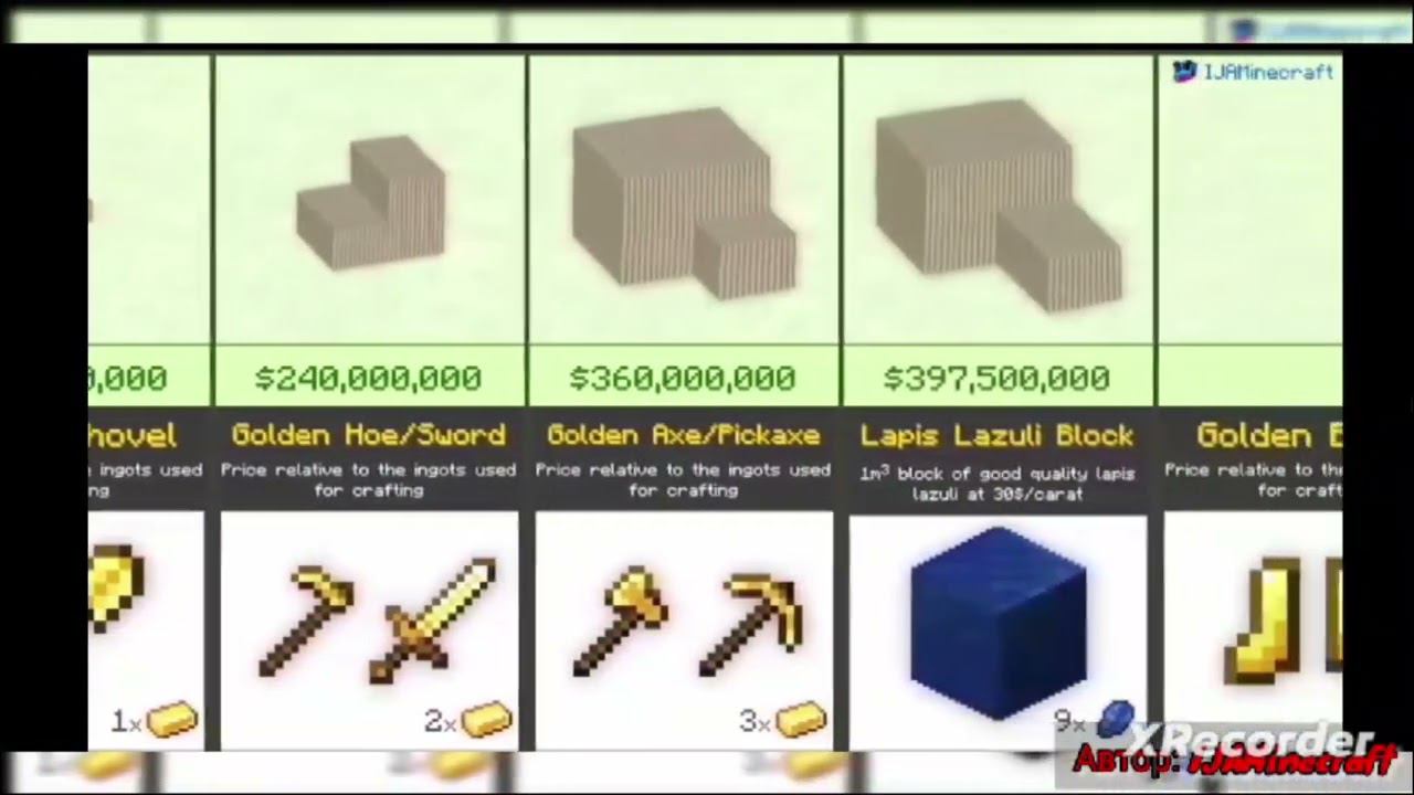 СКОЛЬКО СТОЯТ БЛОКИ И ПРЕДМЕТЫ ИЗ МАЙНКРАФТ @IJAMinecraft