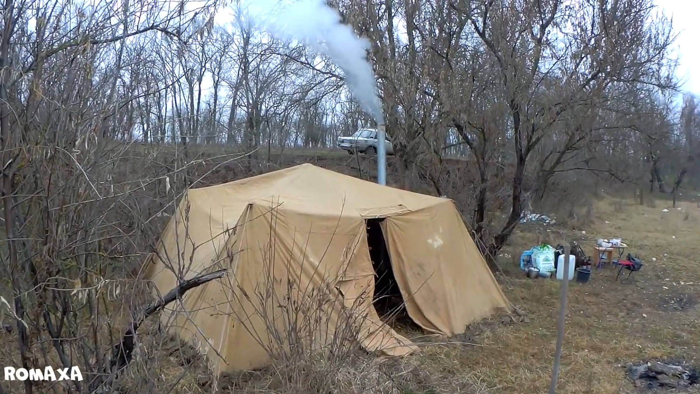 ОТДЫХ НА ОЗЕРЕ В ДЕКАБРЕ, В ПАЛАТКЕ С ПЕЧКОЙ