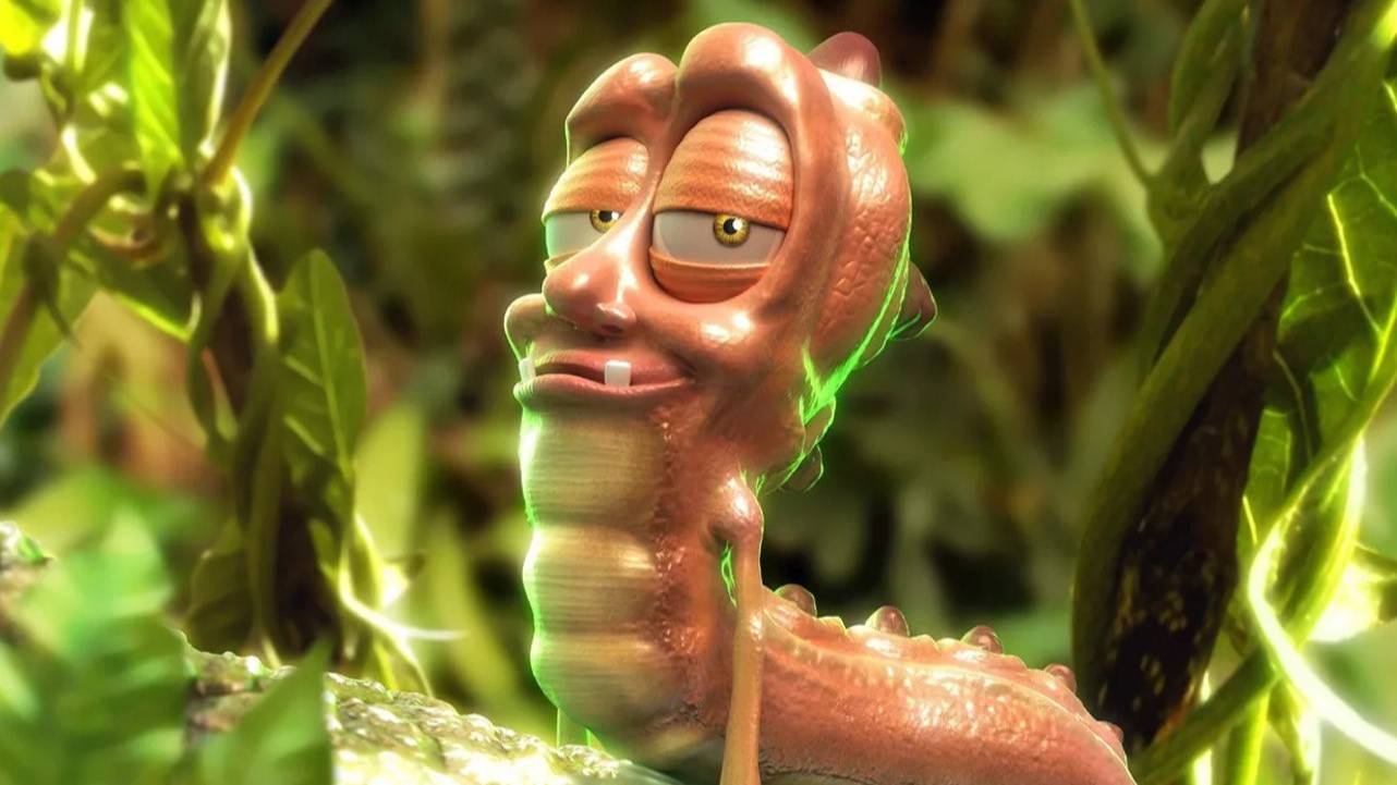 Червячок в цветочном горшке