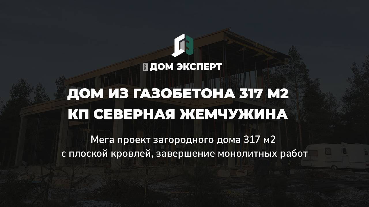 Масштабный проект ПСК Дом Эксперт - дом из газобетона 317 м2 с плоской крышей и гаражом