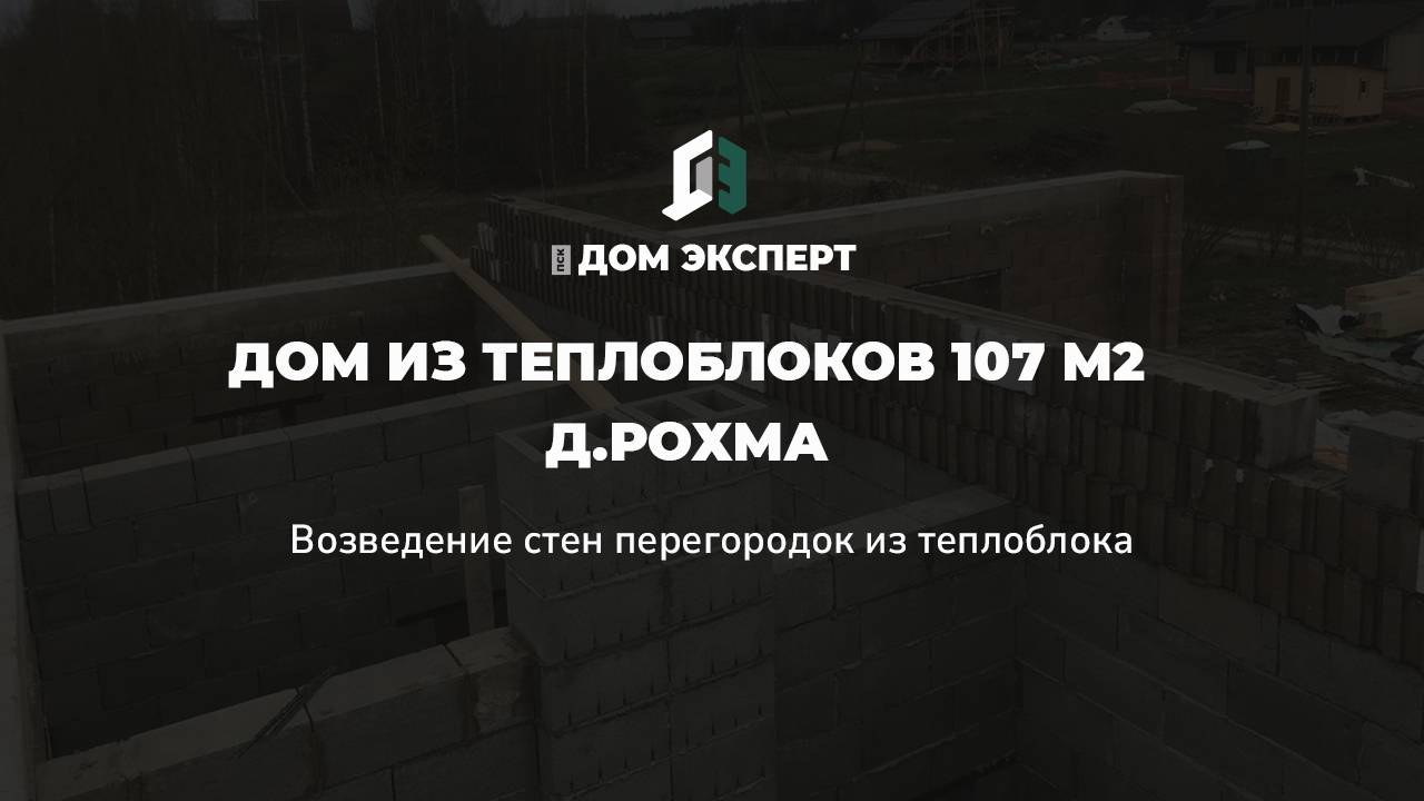 Возведение стен перегородок из теплоблока, дом 107 м2, д.Рохма Ленинградская область 09.04.2024