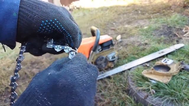 Как снять цепь с бензопилы и заточить ее