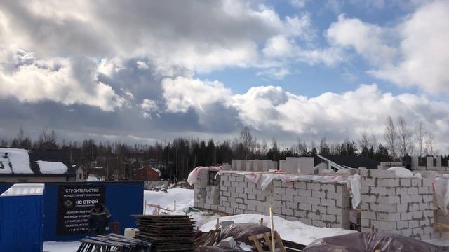 Кладка газобетона, д. Мендсары 30.03.22