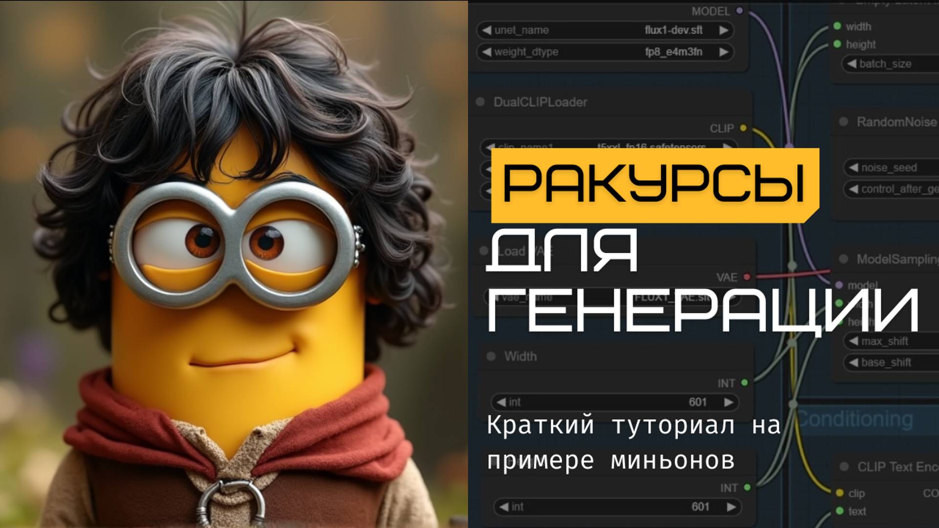 Ракурсы для генерации изображений на примере миньонов во FLUX.1 [dev]. Краткая инструкция