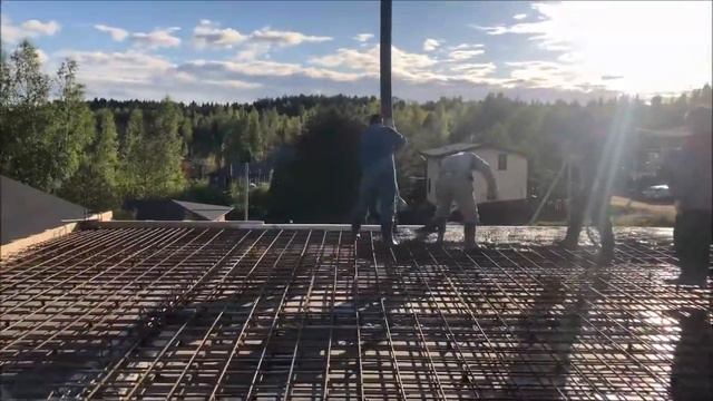 Заливка бетона, плита перекрытия д. Мендсары 31.05.2022