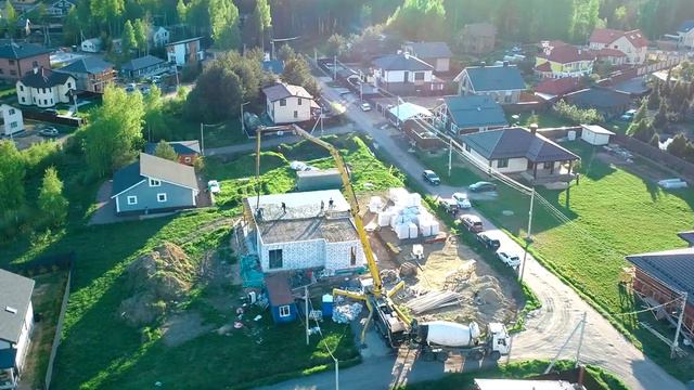 Заливка бетона плиты перекрытия, д. Мендсары