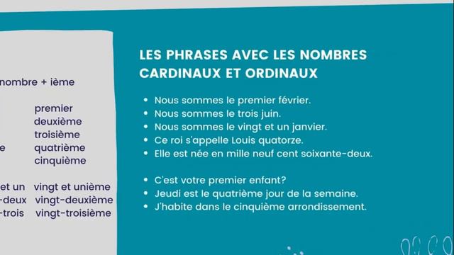 Les nombres ordinaux