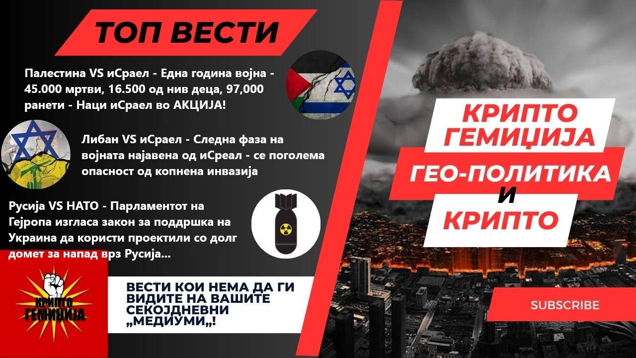 Гео-Политика и Крипто - иСраел VS Хезблах - Следна фаза во оваа потенцијална војна! 21.09.2024