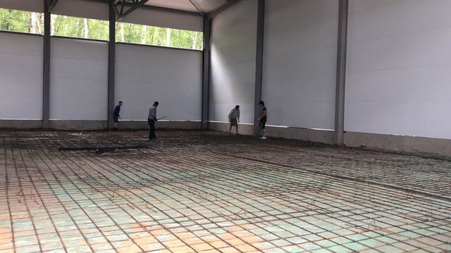 Вязка арматурного каркаса плиты промышленных полов