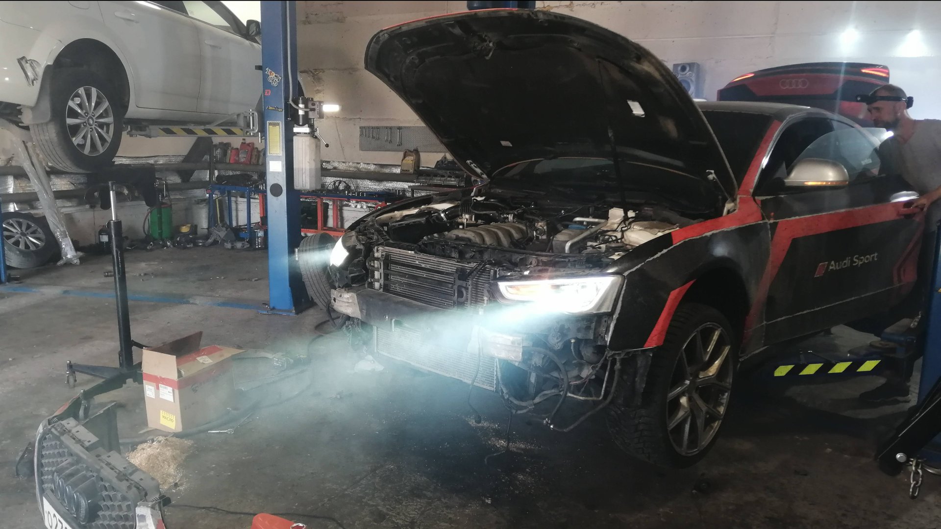 Audi RS5. Запуск двигателя после ремонта ГБЦ. Присутствует мат