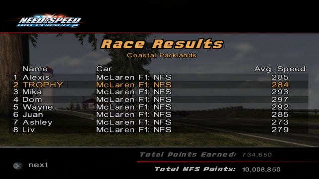 76-Need for Speed Hot Pursuit 2 (PS2) Момент получения 10млн поинтов, и развития скорости в 386 км