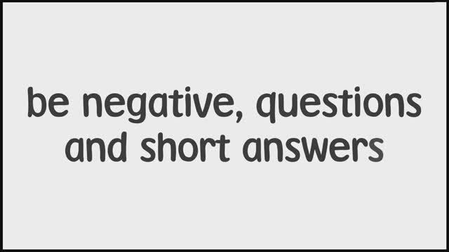 Harmonize Starter - Grammar: TO BE negative, questions and short answers (Unit 1)