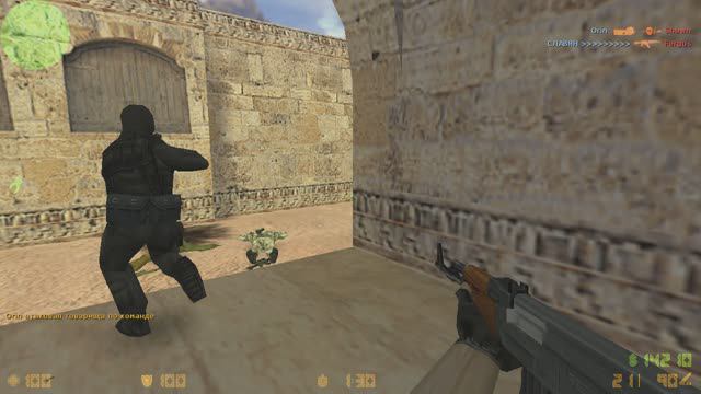 Как играть в CS 1.6 контр-страйк (карта de_dust) за спецназ