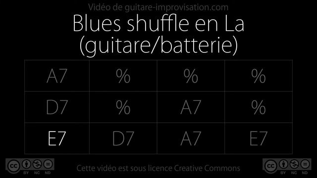 Blues shuffle in A (130 bpm) _ Bass Backing track (guitar_drums only)