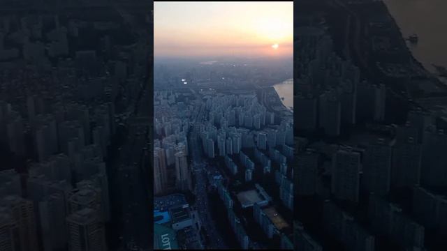 Закат с башни Лотте, Сеул.