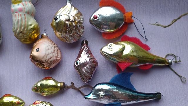 Жители морей. Винтажные елочные украшения.