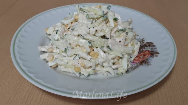 Салат с Куриной Грудкой, Огурцами и Кукурузой. Очень Нежный и Простой Салат