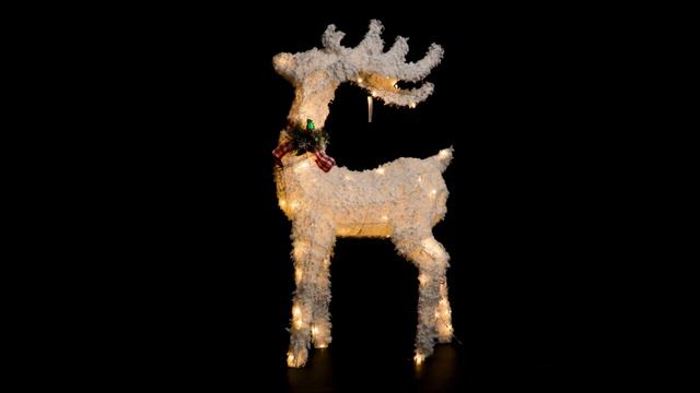 Украшение  новогоднее Олень, 100 см, снежный, светодиодный, "Артикул 153244"