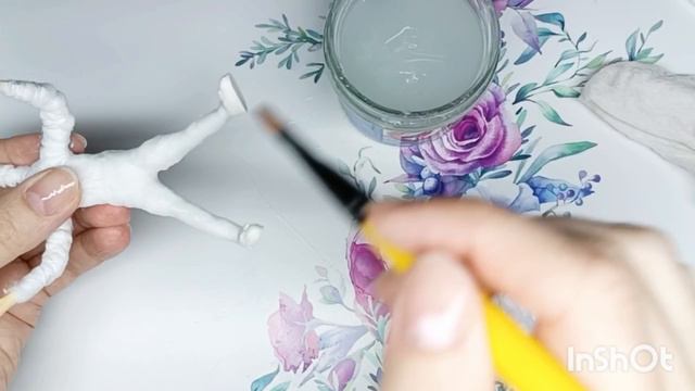 Ватная игрушка "Снежный ангел", часть 2