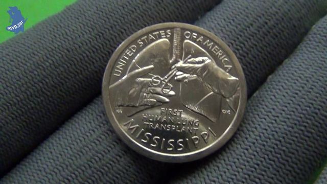1 доллар 2023 года (№ 21) США . ПЕРВАЯ ПЕРЕСАДКА ЛЁГКИХ. МИССИСИПИ,   АМЕРИКАНСКИЕ ИННОВАЦИИ. #722