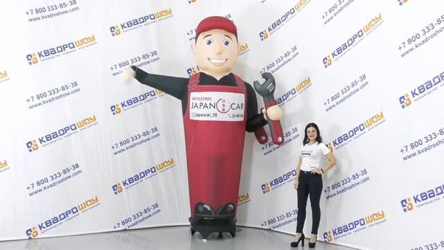 Надувная Реклама автомойки автосервиса _ Наружная реклама с LED подсветкой _ Аэромен Автомастер
