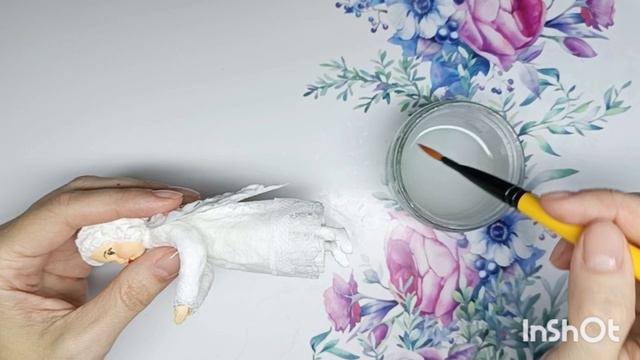 Ватная игрушка "Снежный ангел", часть 6