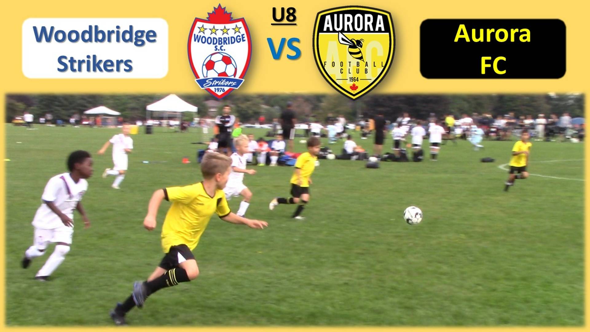 Детский Футбол в Канаде. Вудбридж Ударники против Футбольного Клуба Аврора. Дети до 8 лет.