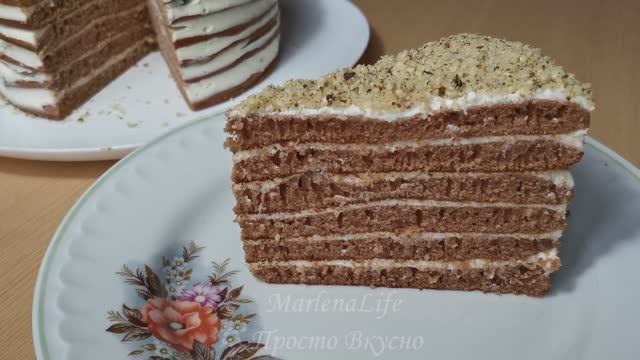 Шоколадный Торт со Сметанным Кремом. Без Духовки и Без Раскатки!