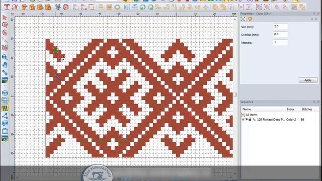 Дизайны крестиком в программе Floriani TC