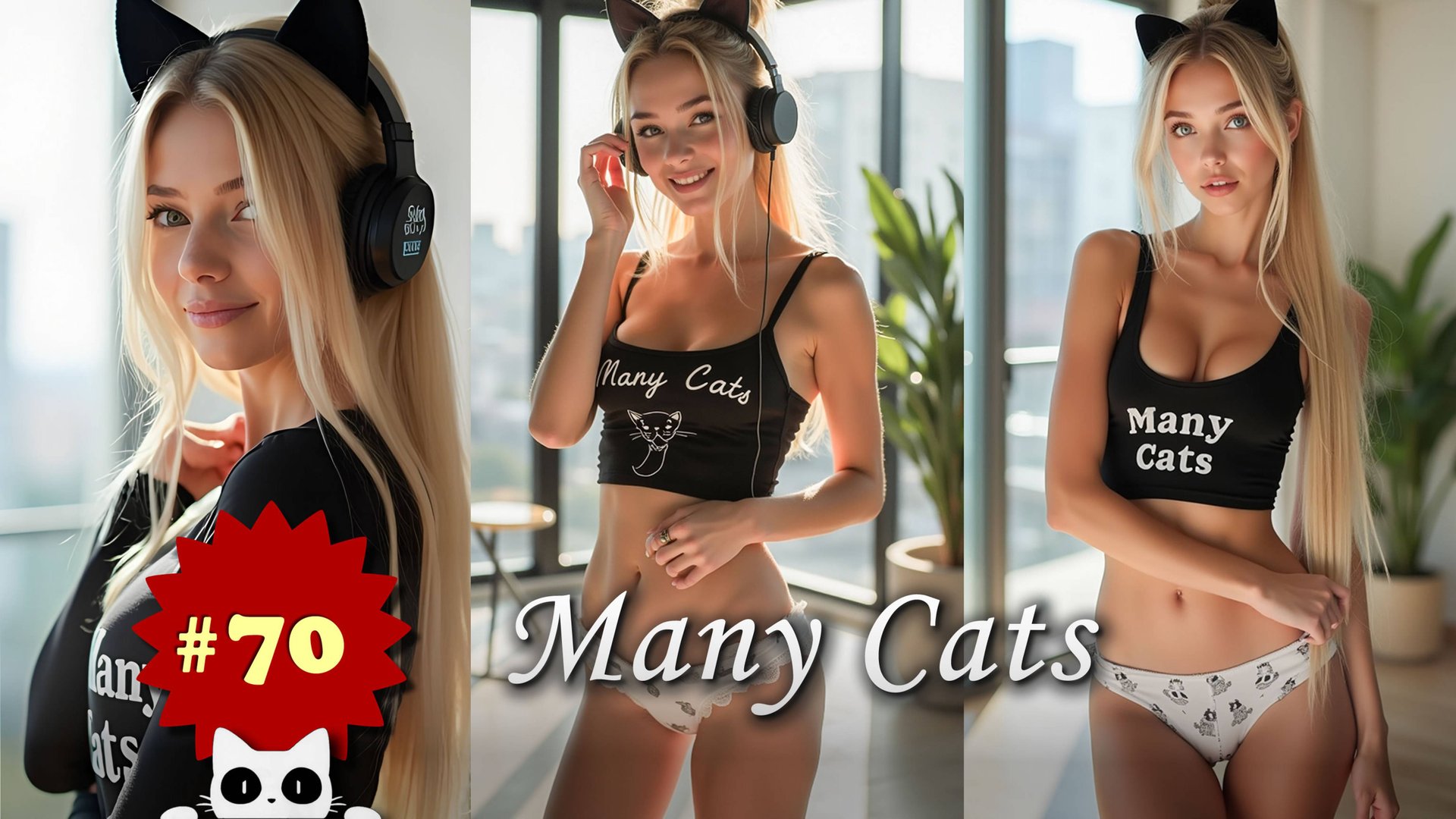 You're my gentle kitty. AI Lookbook girl in 4K format. Cute 19 year old girl. №70