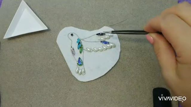 Брошь КОЛИБРИ своими руками Бисерная птичка   brooch    МК
