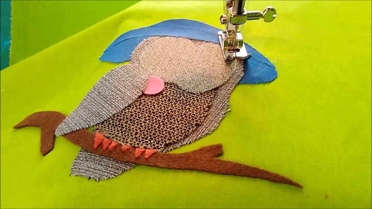 Отстрочка деталей аппликации зигзагом