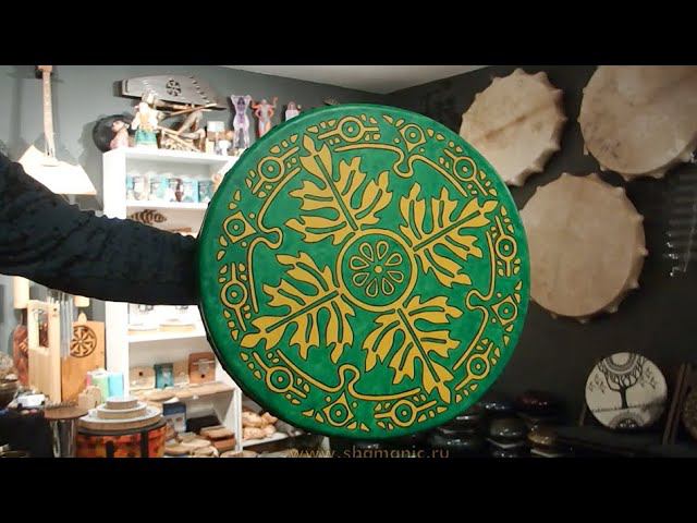 Шаманский бубен 45см / Tambourine 18" Siberian Shamanic  Oak leaf  / shamanic.moscow
