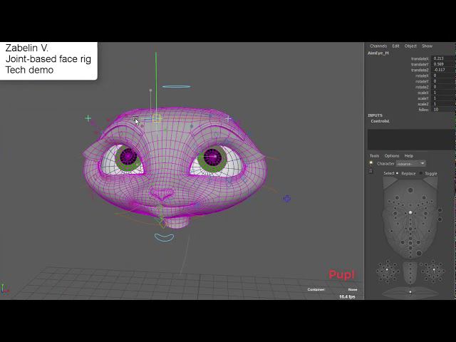 Joint-based face rig. Technical demo