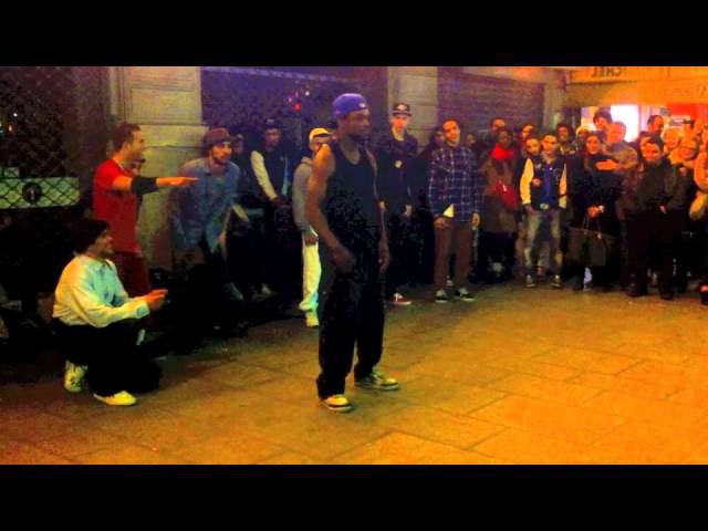 Street dancing in Paris Latin Quarter.